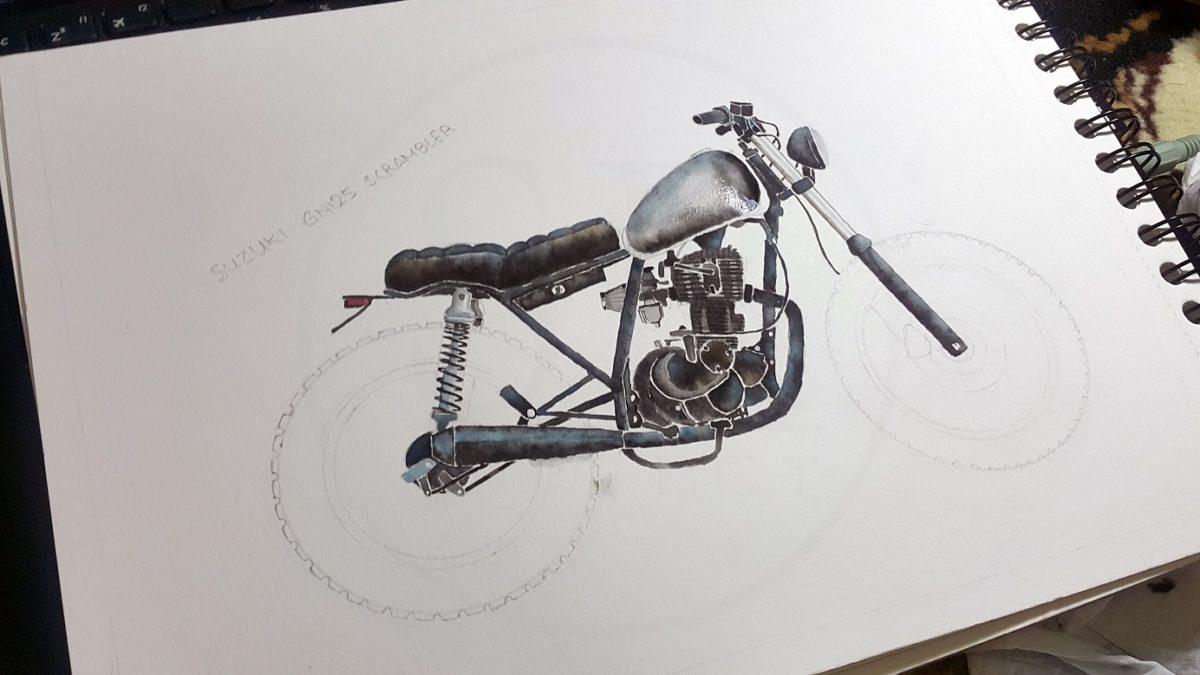 Suzuki GN125 Scrambler - Sketchride Project